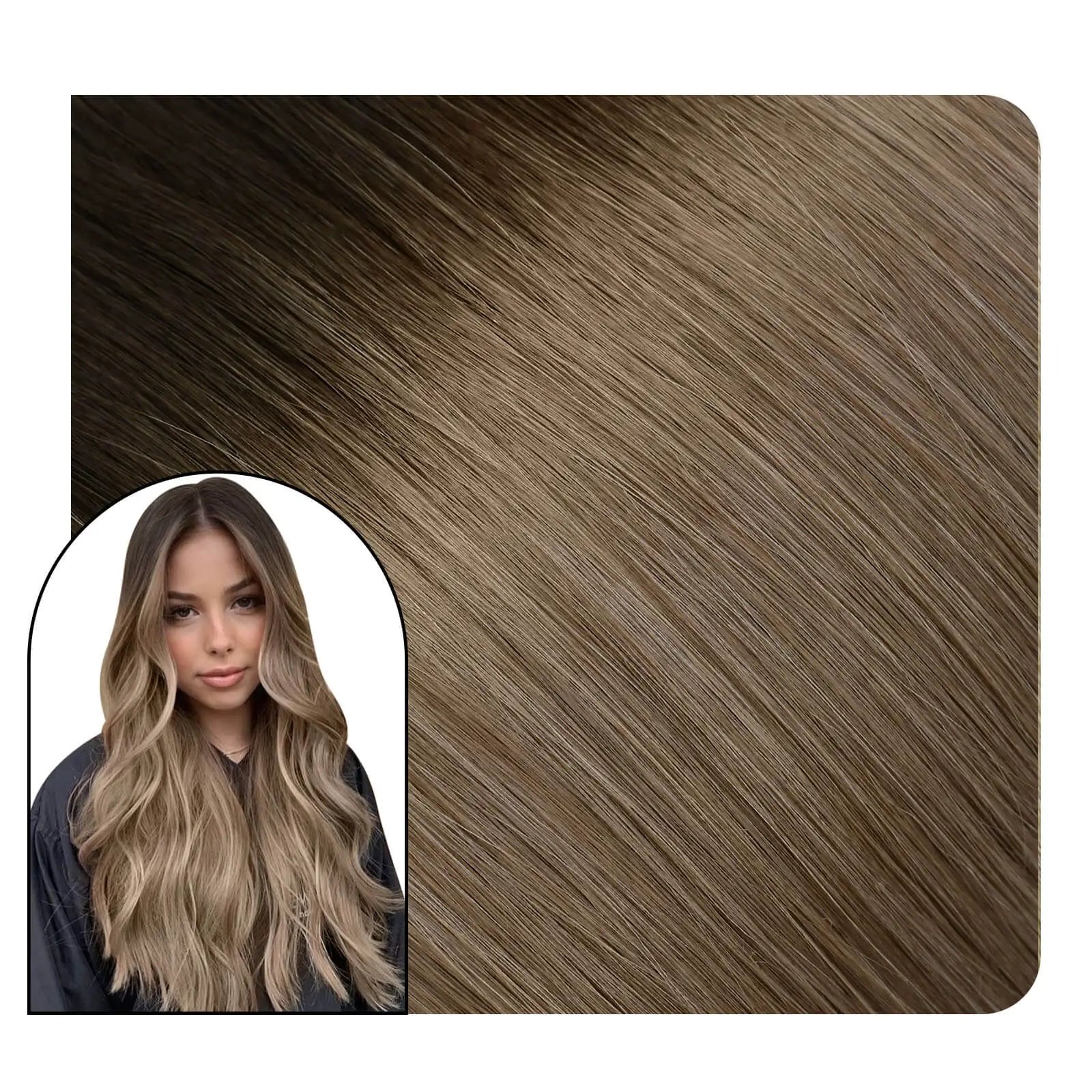 Virgin Injected Tape in Hair Extensions Real Human Hair #R2/DXB/18