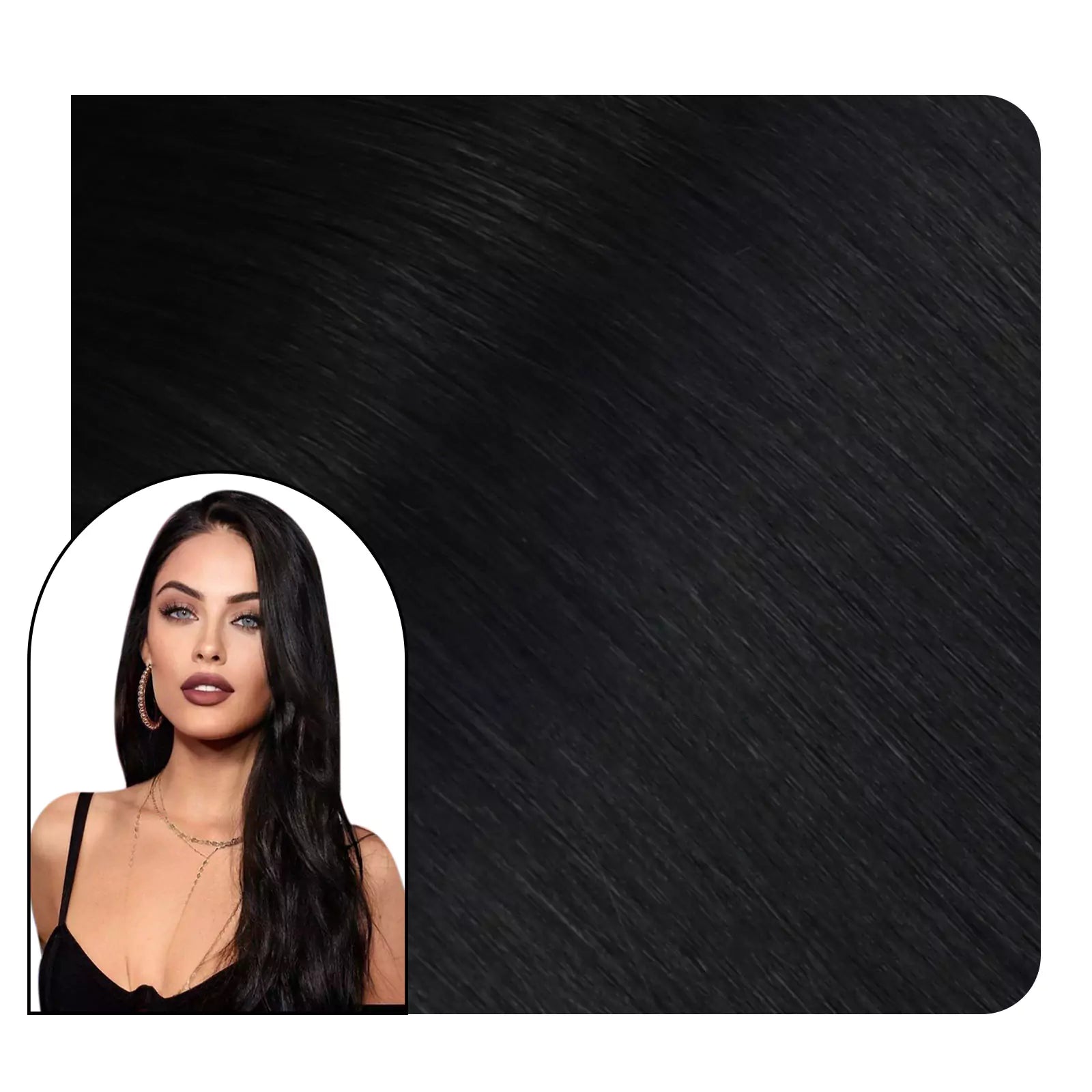 Virgin High Quality Ktip Extensions 100% Human Hair Jet Black Color #1