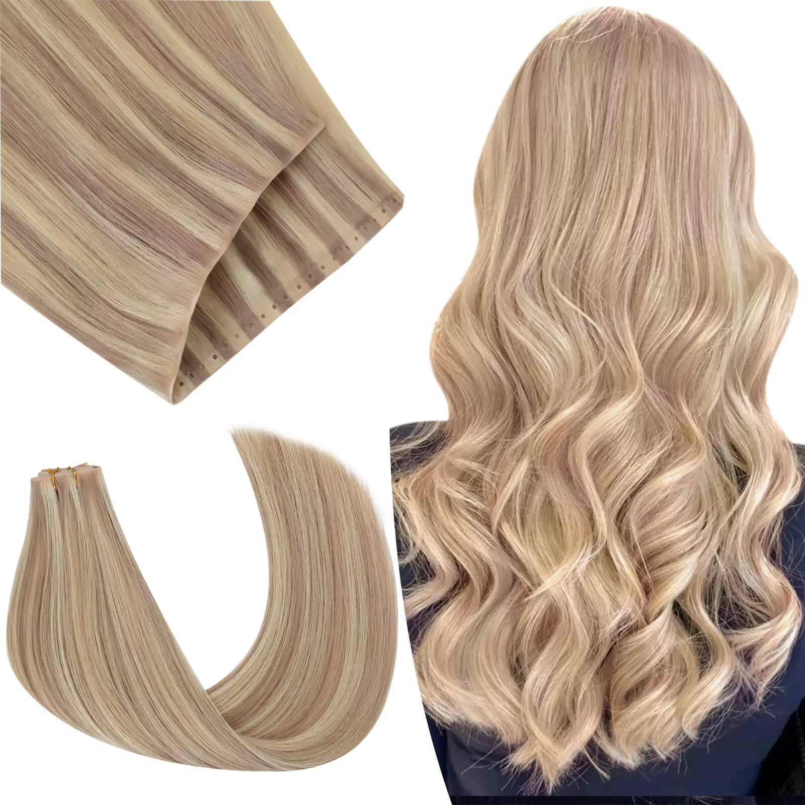 Butterfly Weft Extensions Injection PU Hole Weft Human Hair #P18/613