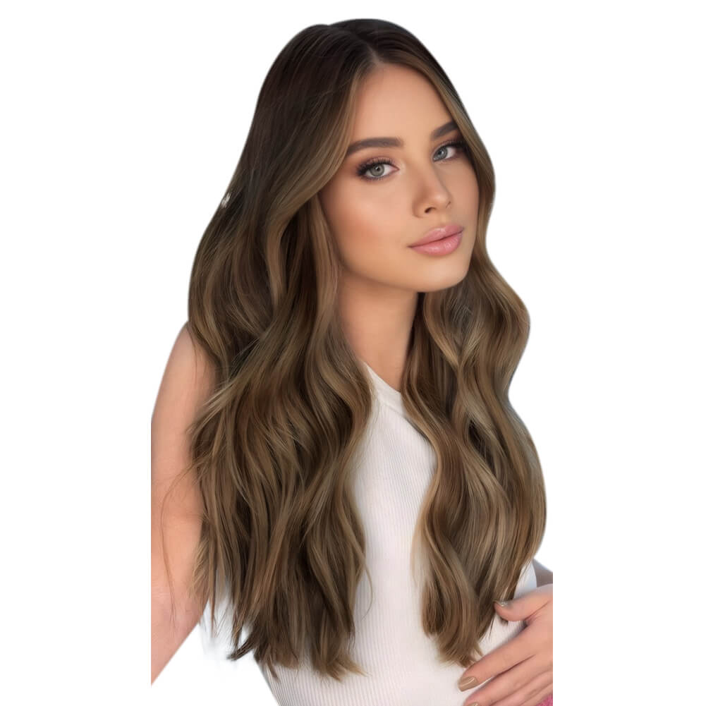 Invisible Genius Wefts Hair Extensions Beach Wavy Human Hair #BM