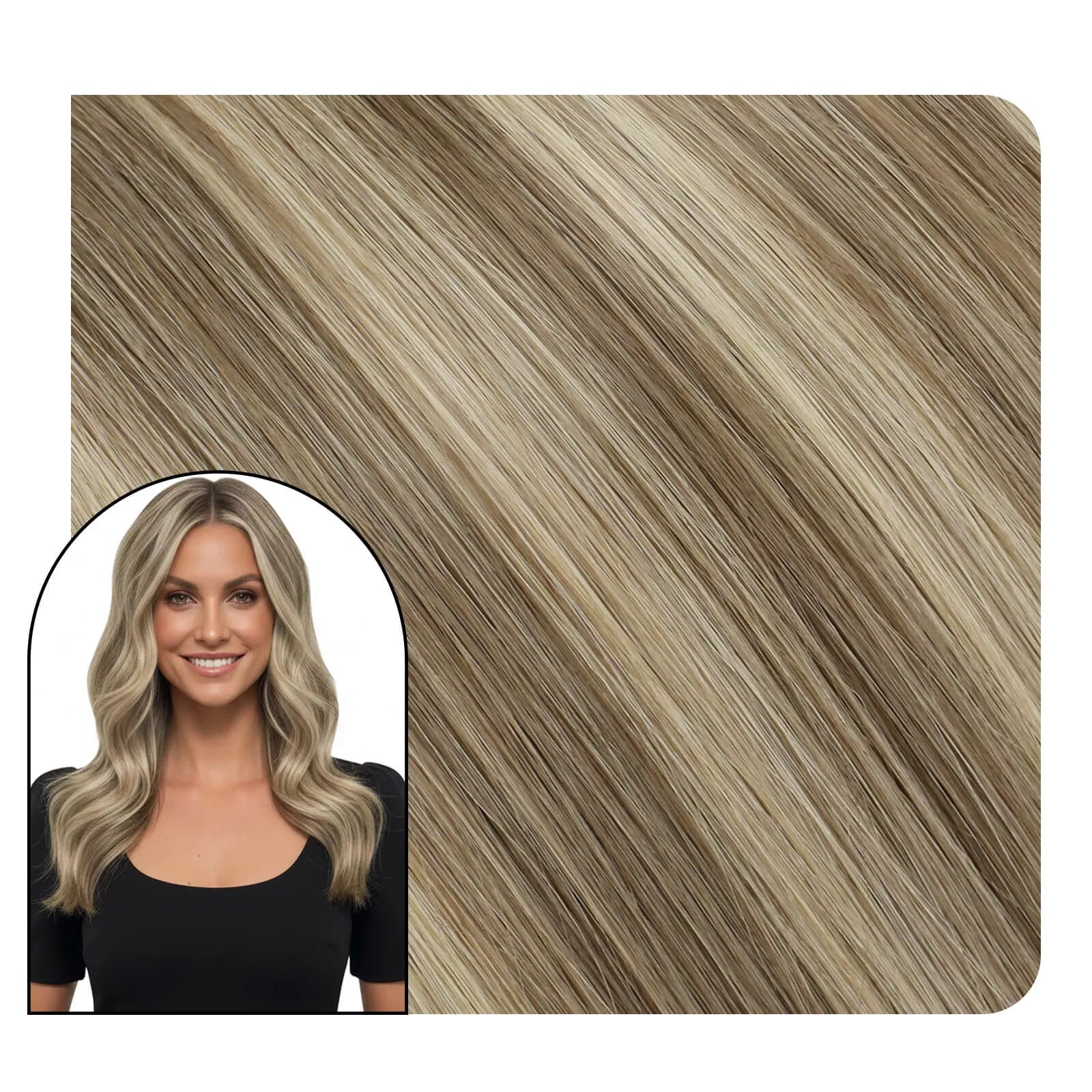 Butterfly Weft Extensions Human Hair Injected PU Hole Weft #P8/60