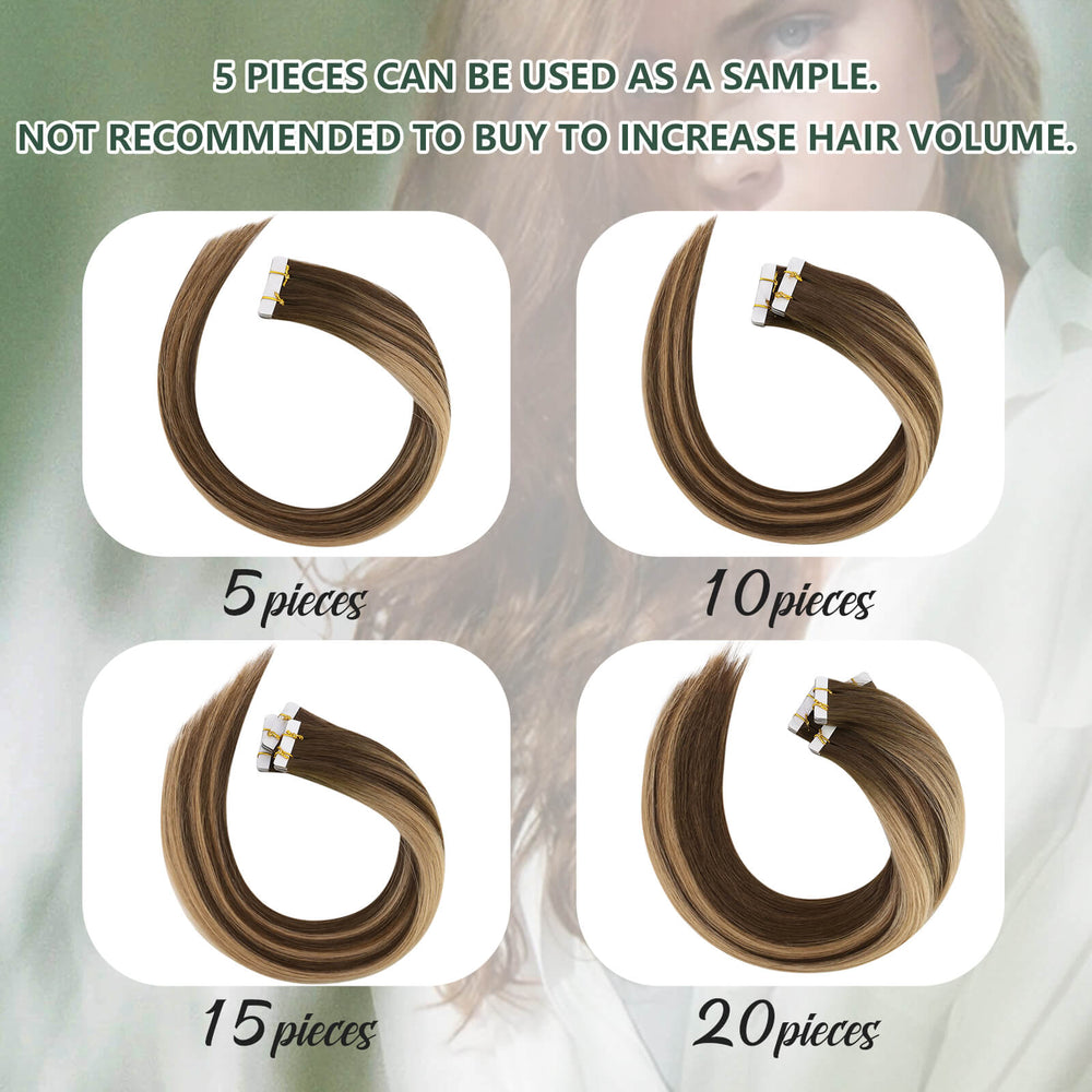 Virgin Injected Tape in Hair Extensions Real Human Hair #R2/DXB/18