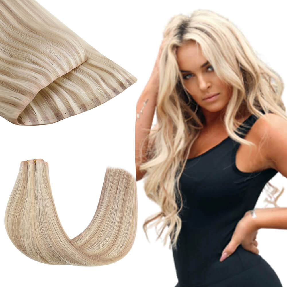 Pu Skin Weft With Holes Injection Hair Extensions Highlight #P18/613