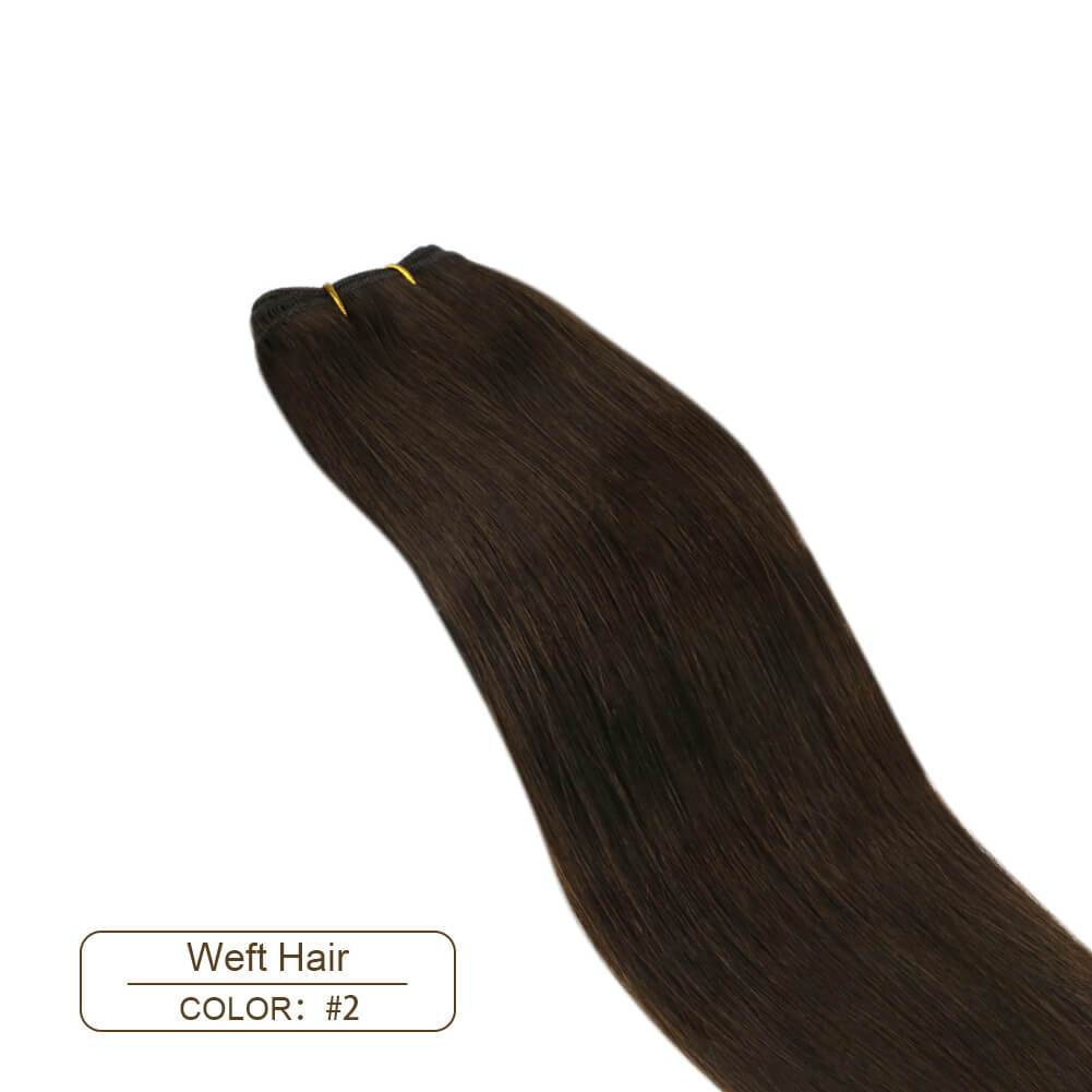 Hair Weave Style Sew in Darkest Brown Color Remy Human Hair Weft #2 ...