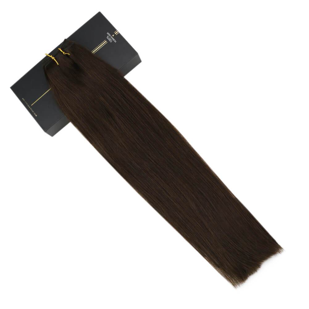 Hair Weave Style Sew in Darkest Brown Color Remy Human Hair Weft #2 ...