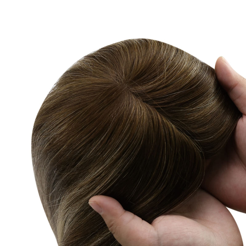 Virgin Hair Topper Human Hair Wiglets Toppee Brown With Blonde #4/27/4 ...